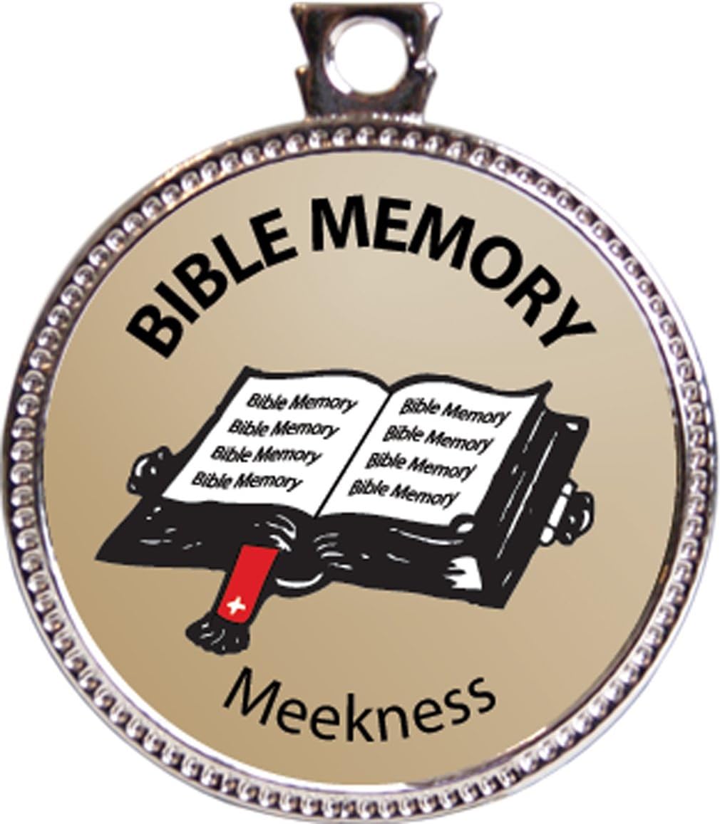 Amazon.com: Meekness Bible Memory Award, 1 inch dia Silver Medal "Bible ...