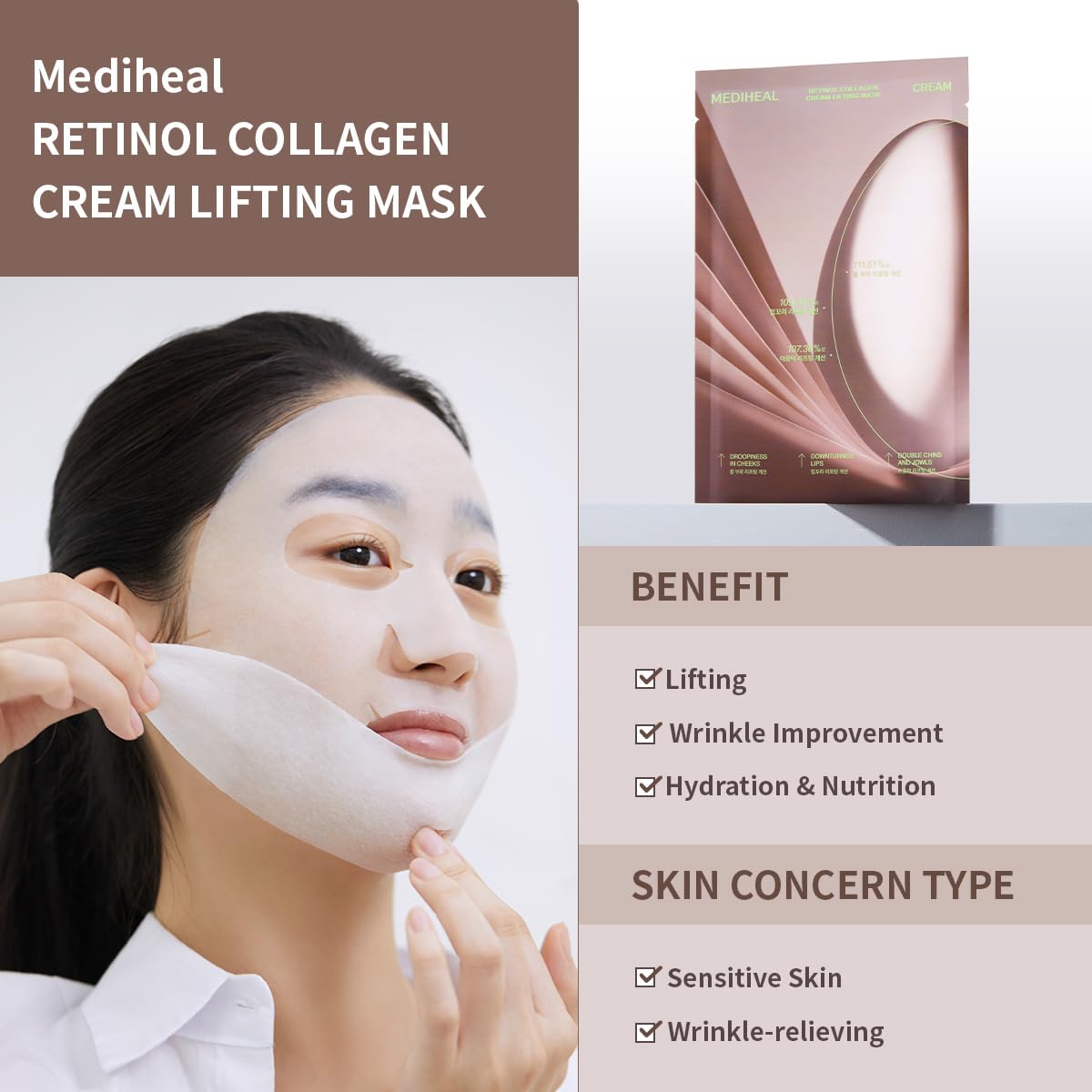 Mua Retinol Collagen Cream Lifting Mask (10 Counts) for Anti-Aging ...