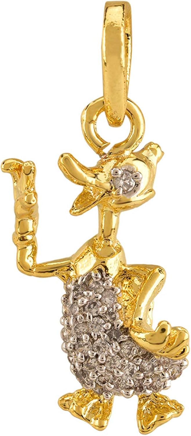 Amazon.com: Ethnadore Gold Plated Cubic Zirconia Chunky Donald Duck ...