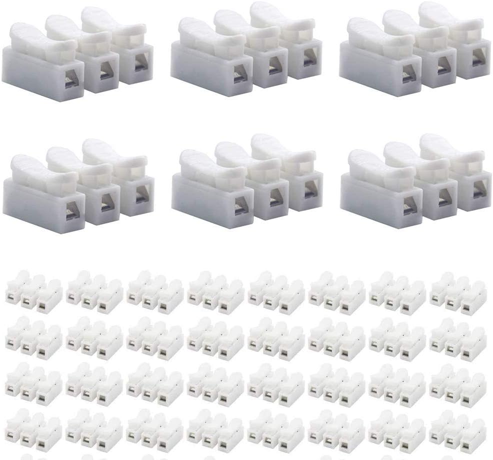 50 Pcs CH3 Spring Wire Connectors Quick Fix Spring Clamp Terminal ...