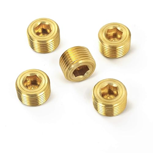1/8 NPT Plug Pipe Plug Fitting Countersunk Thread Internal Hex Head ...