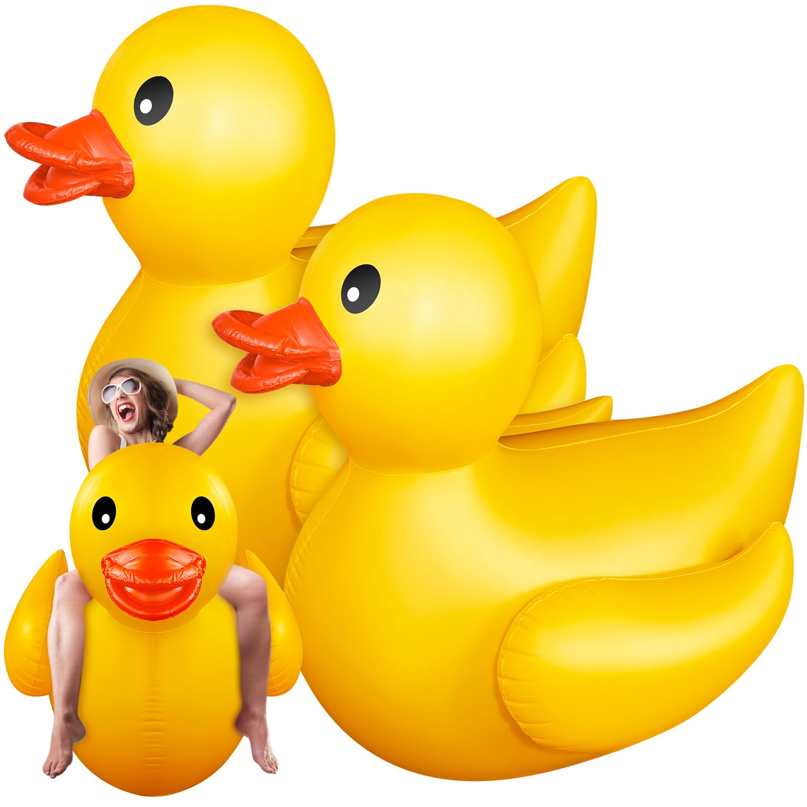 Hungdao 2 Pcs 5 Feet Giant Inflatable Duck Huge Rubber Duck Large Blow ...