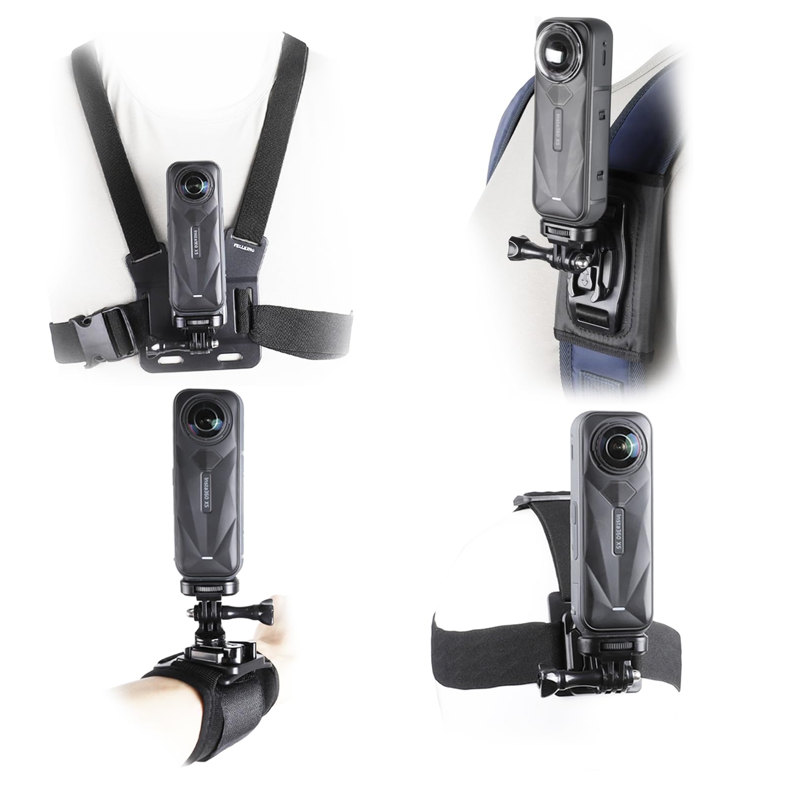 Accessories Kit for Insta 360 X5 X4 X3 X2, Chest Mount Head Strap Harness Backpack Clip Holder ...