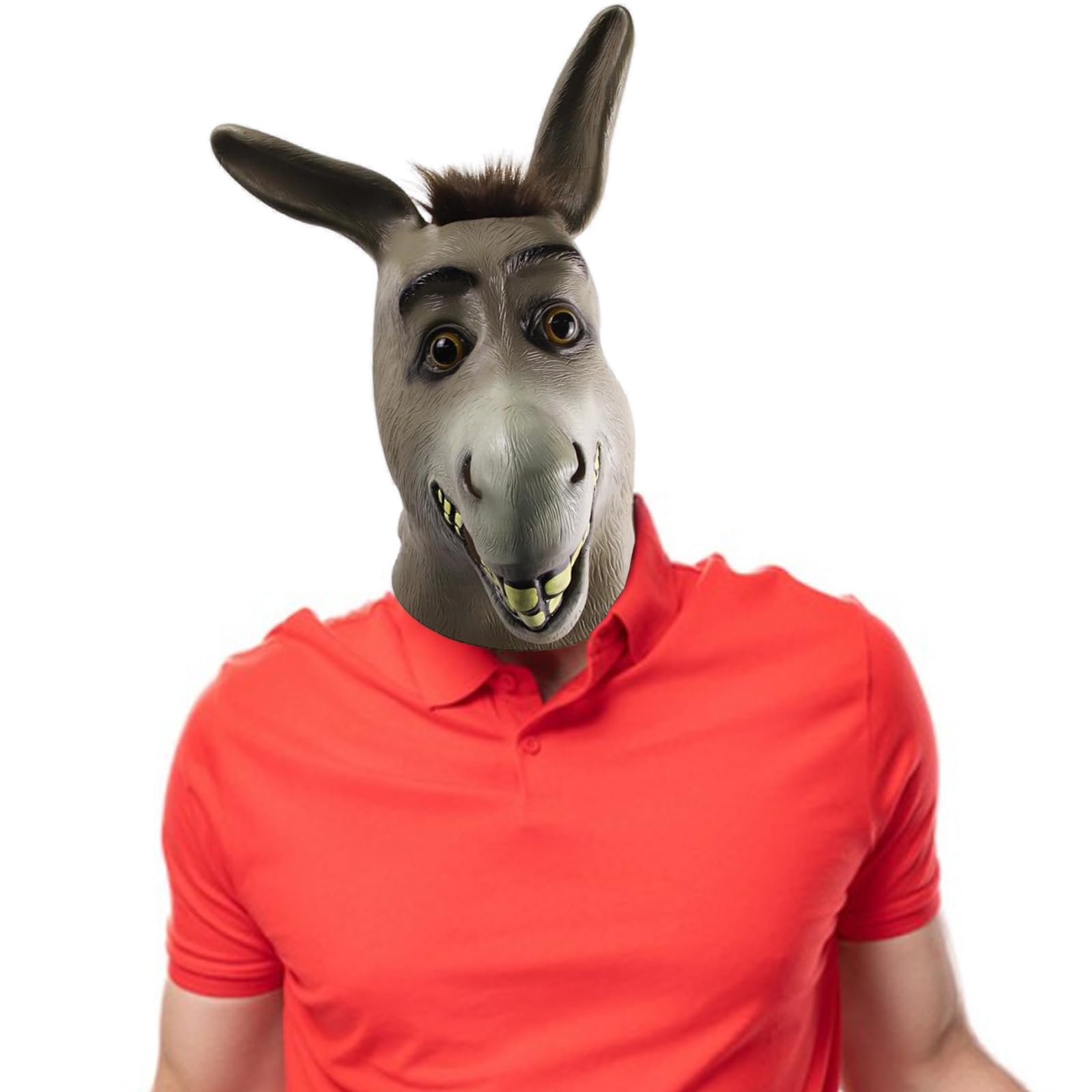 EvilCos Halloween Funny Donkey Head Mask,Latex Animal Cosplay Costume ...