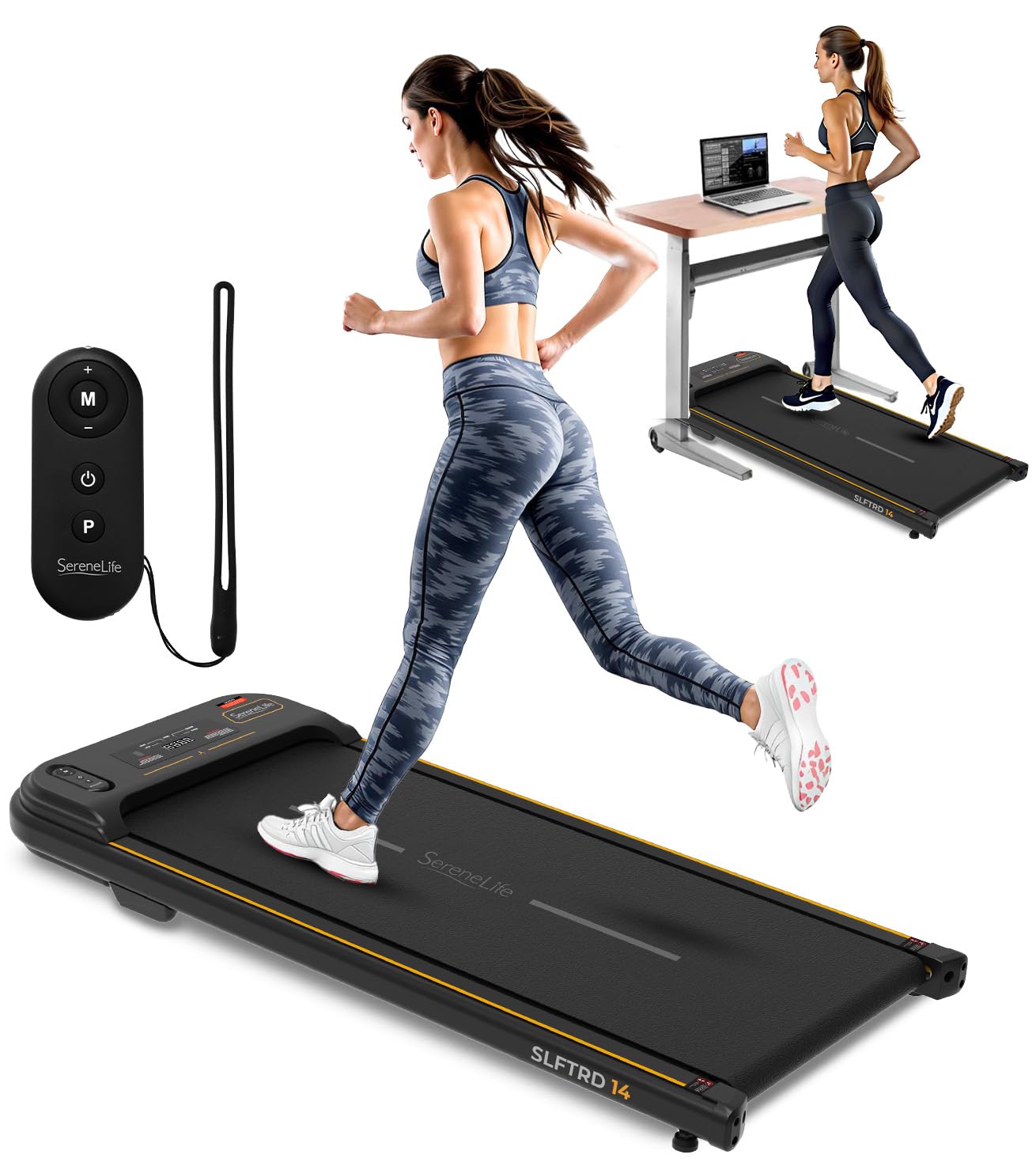 SereneLife Walking Pad Treadmill with Remote Control, 0.6 – 8.7 MPH ...