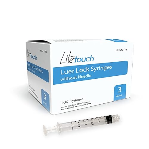 LiteTouch 3mL Luer Lock Syringe, Sterile, Individually Sealed - 100 ...