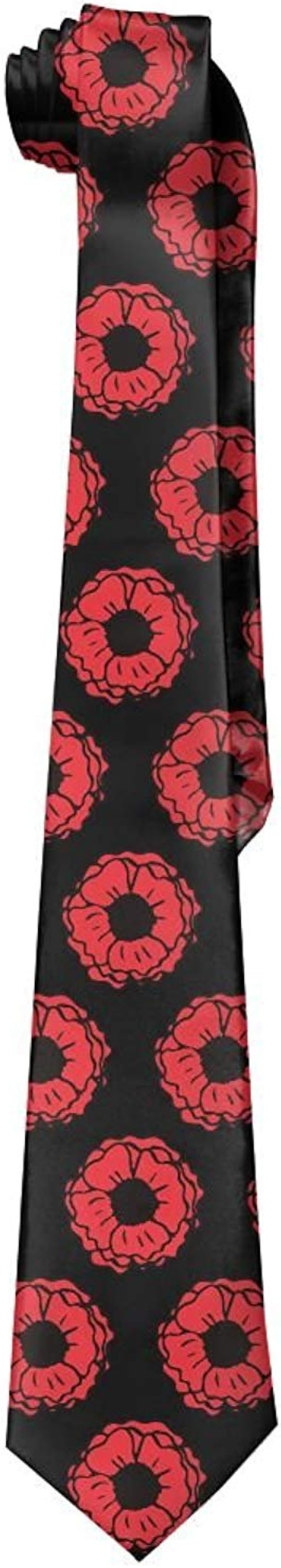 Men's Poppy Flowers Pattern Novelty Necktie Fashion Skinny Tie For ...