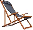 Liegestuhl Deckchair | Akazienholz Klappbar Atmungsaktiv Sonnenliege ...