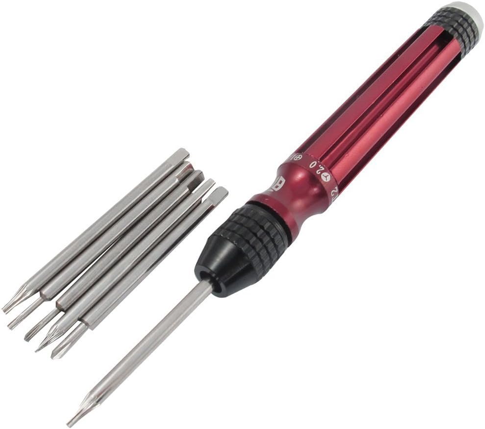 7 in 1 Set Nonslip Red Black Handle Torx T2 T5 T6 Screwdriver Bits ...