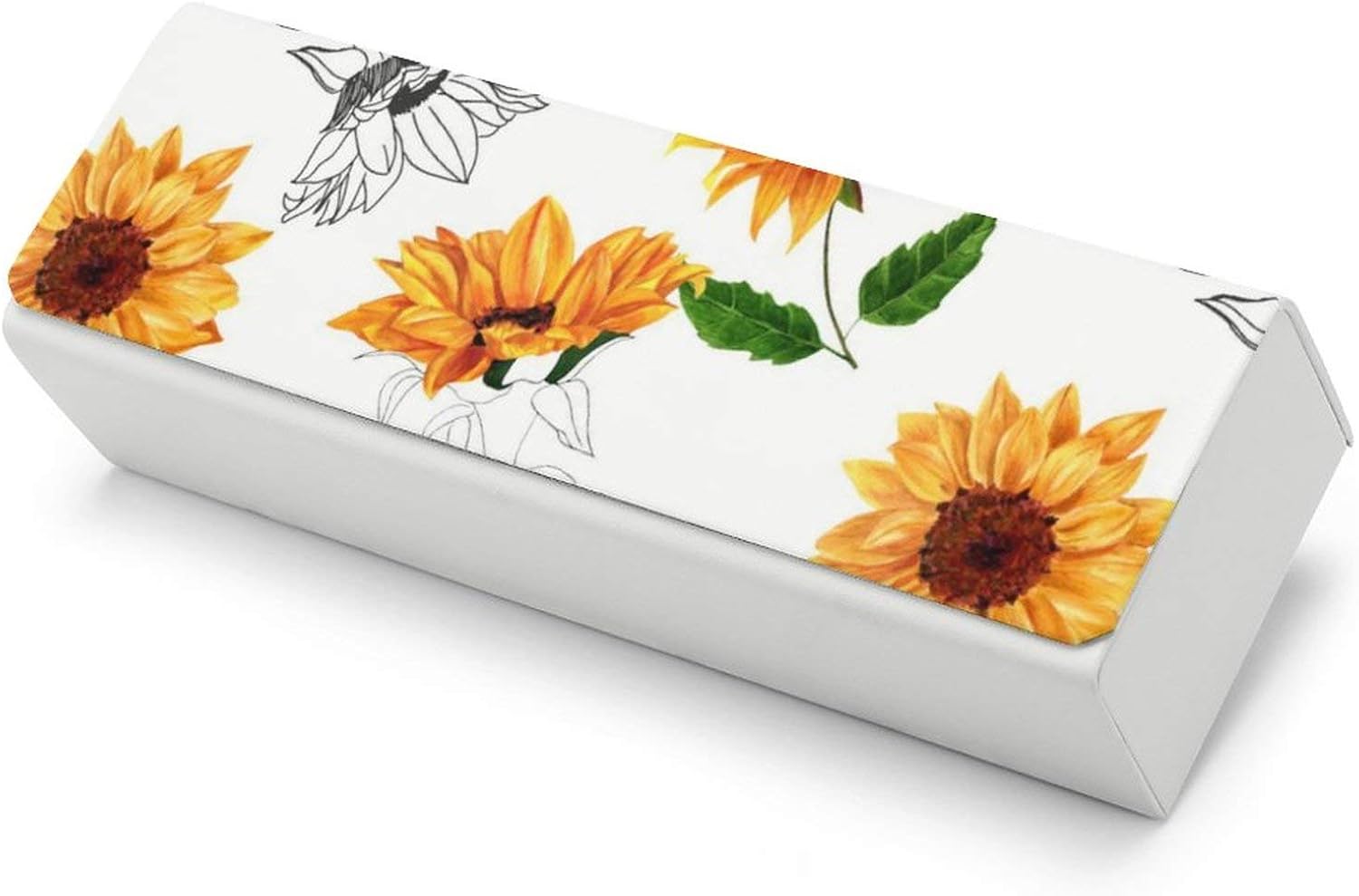 Eyeglass Case Hard Shell Glasses Case Sunflowers Vintage Floral Eyeglass Case Hard Shell Glasses Case Sunflowers Vintage Floral