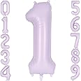 Amazon.com: Light Purple Number 1 Balloon, 40 Inch Big Large Foil ...