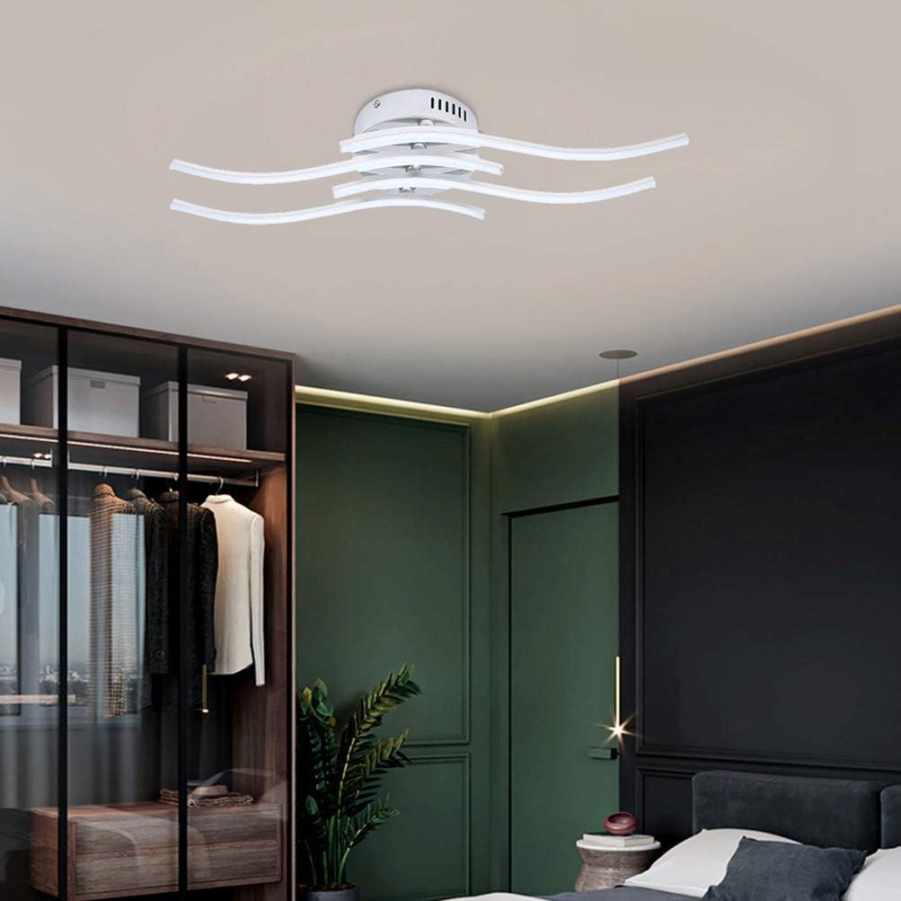 Osairous LED Ceiling Light, Curved Ceiling Lights Modern Acrylic ...