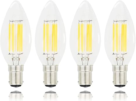 Lamsky LED B15 Ba15 LED Candle Bulbs,C35 SBC Clear Filament LED Bulb ...