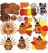 Amazon.com: Winlyn 24 Sets Thanksgiving Craft Kits Fall Crafts DIY ...