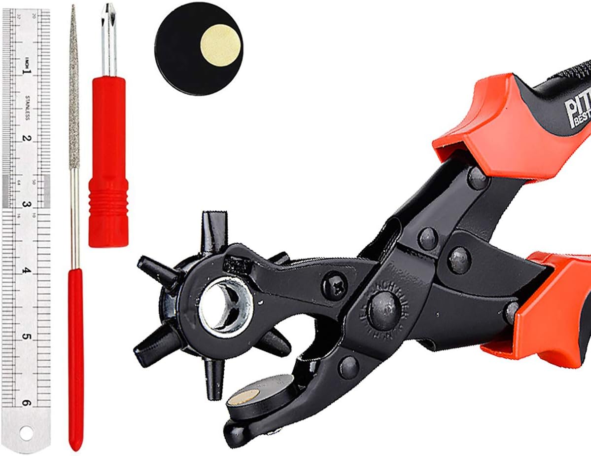 Leather Hole Punch Biluer Heavy Duty Revolving Punch Plier Multi Sized ...