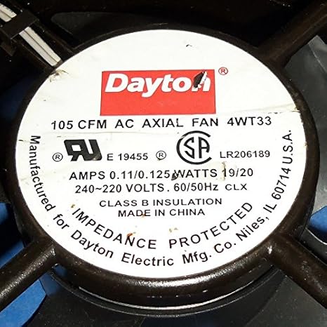 DAYTON 240-220V, 119x119x38mm AXIAL FAN 4WT33: Amazon.com: Industrial ...
