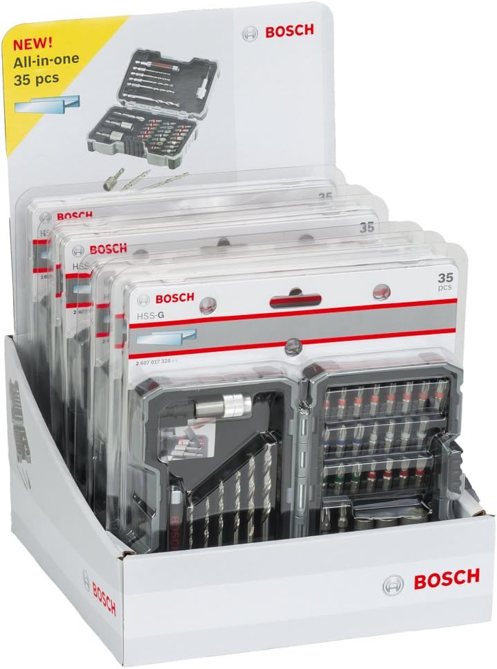 Bosch Professional 35 pcs. HSS-G Drill and Screwdriver Bit Set Extra Hard (PH-, PZ-, Hex-, TH ...