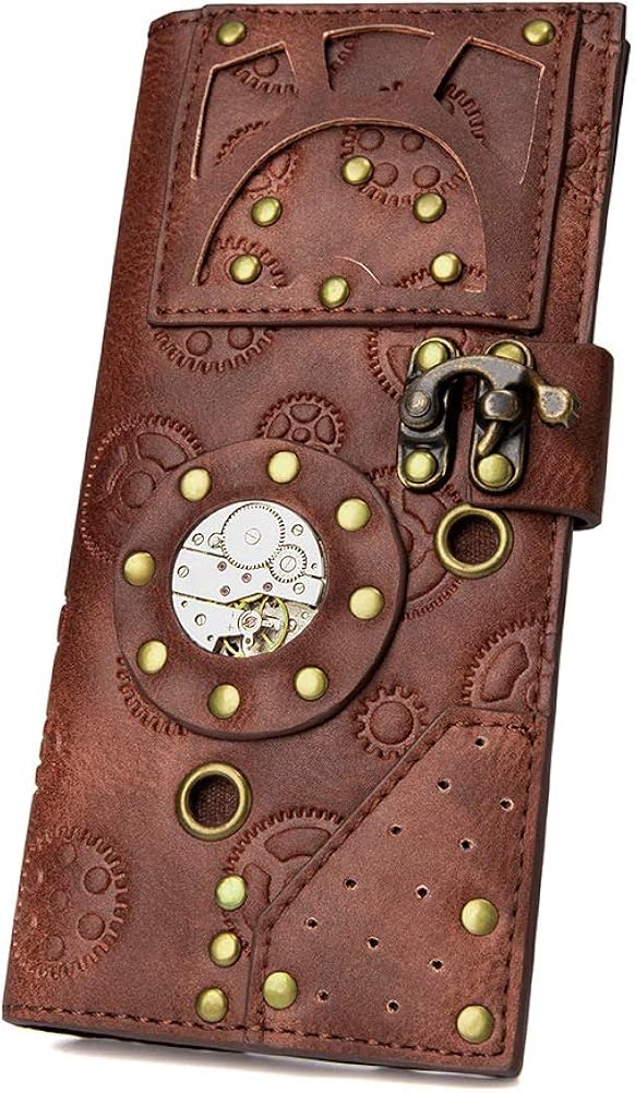 Amazon.com: Steampunk Wallet Industrial Retro Clutch Bag Men Women Punk ...