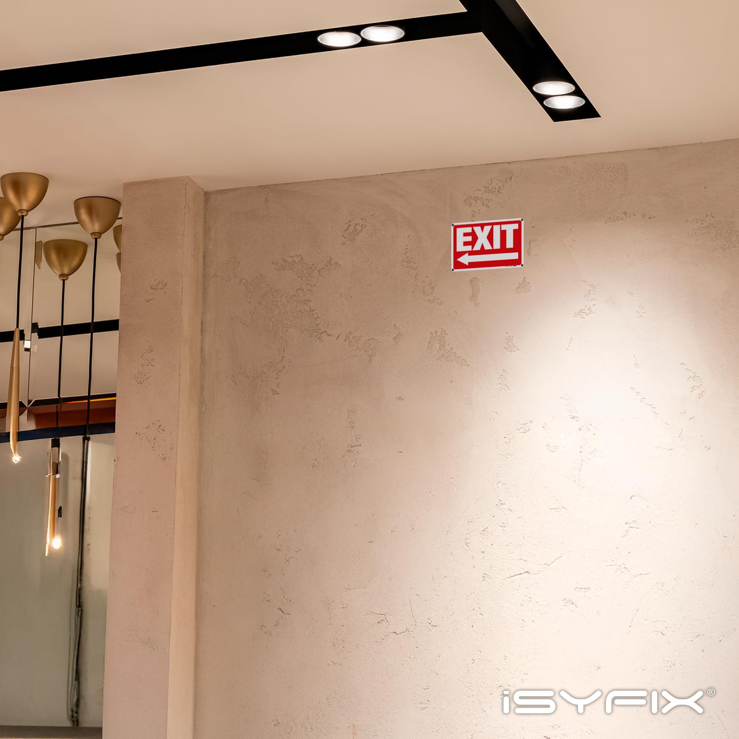 ISYFIX Exit Signs 12 Pack 10x7 Inch With Directional Left Arrows - Rust ...