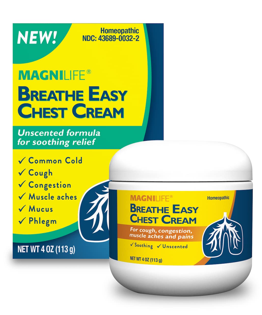 Mua MagniLife Breath Easy Chest Cream, 4 oz, Cough & Muscle Pain Relief ...