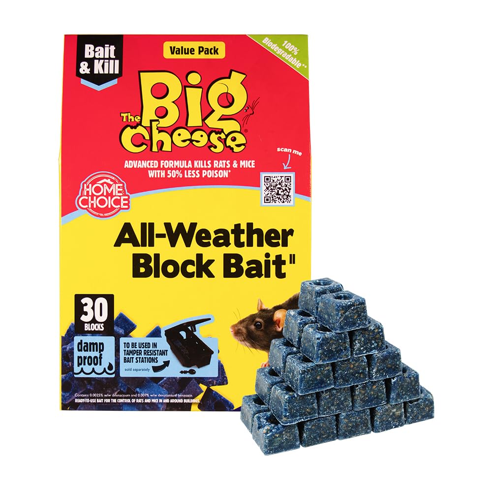 The Big Cheese All-Weather Bait Block - 30 x 10g, Kills Mice and Rats ...