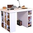 Amazon.com: Project Center Desk with Bookcase and 3 Bin Cabinet,Modern ...