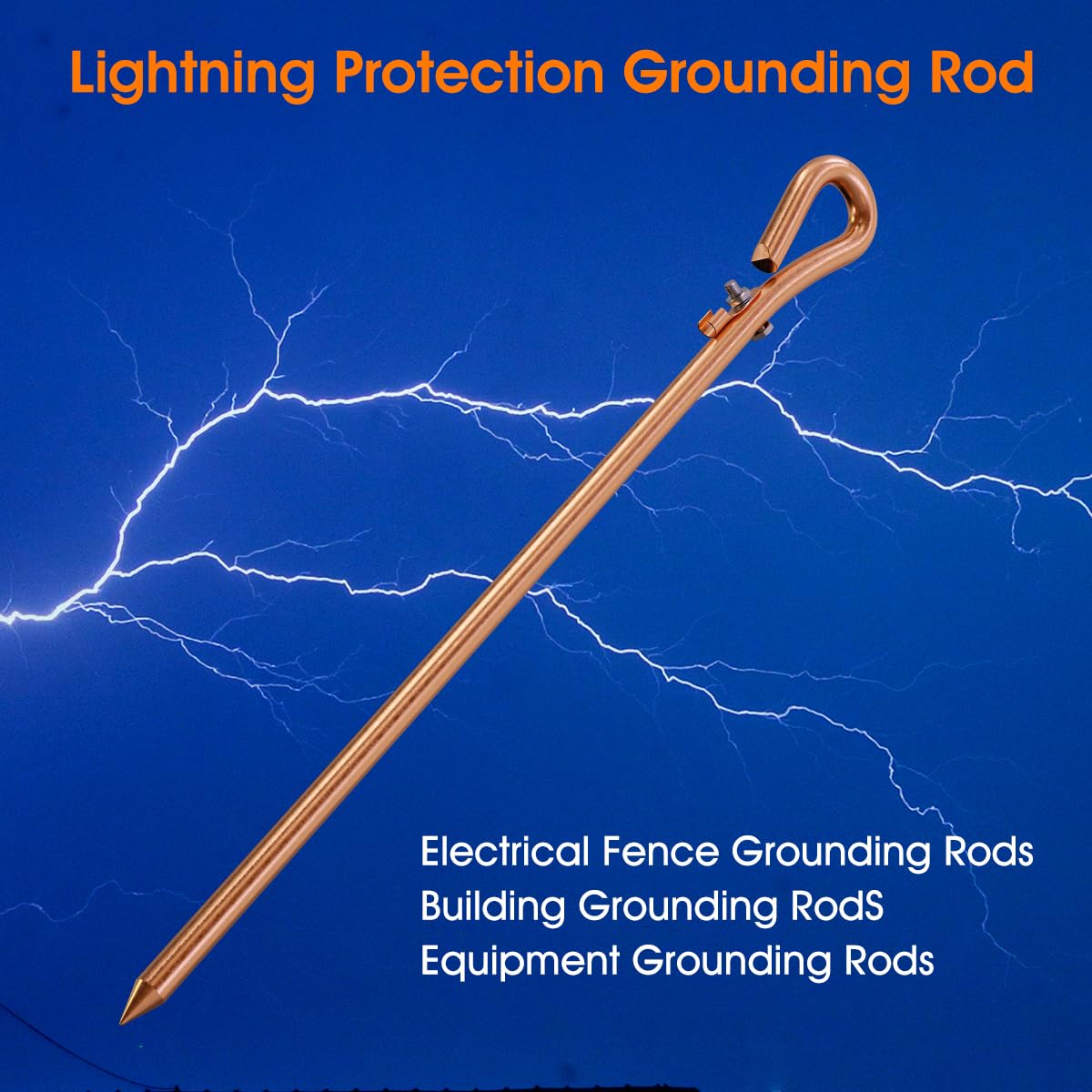 Portable Grounding Rod With 4ft 12AWG UL Listed Grounding Wire With ...