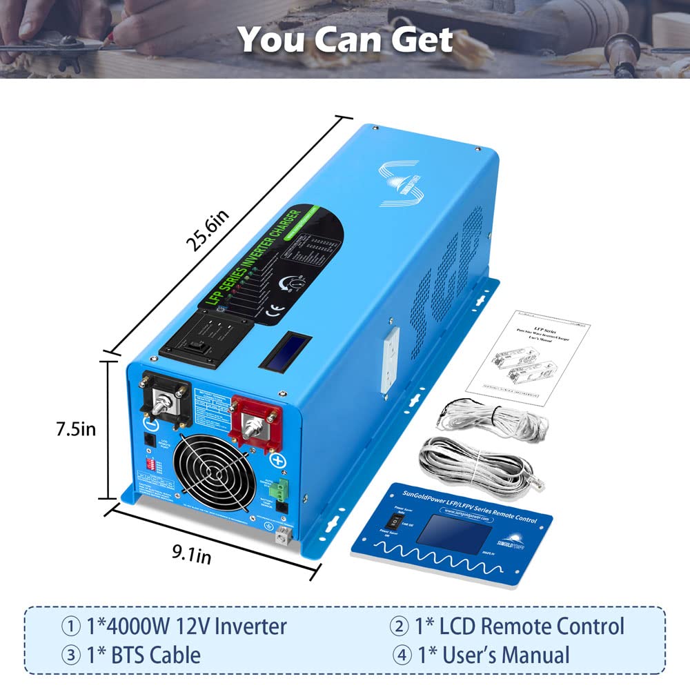 Mua 4000W 12V Inverter Charger,Peak 12000W,240Vac Input, 120V/240Vac ...