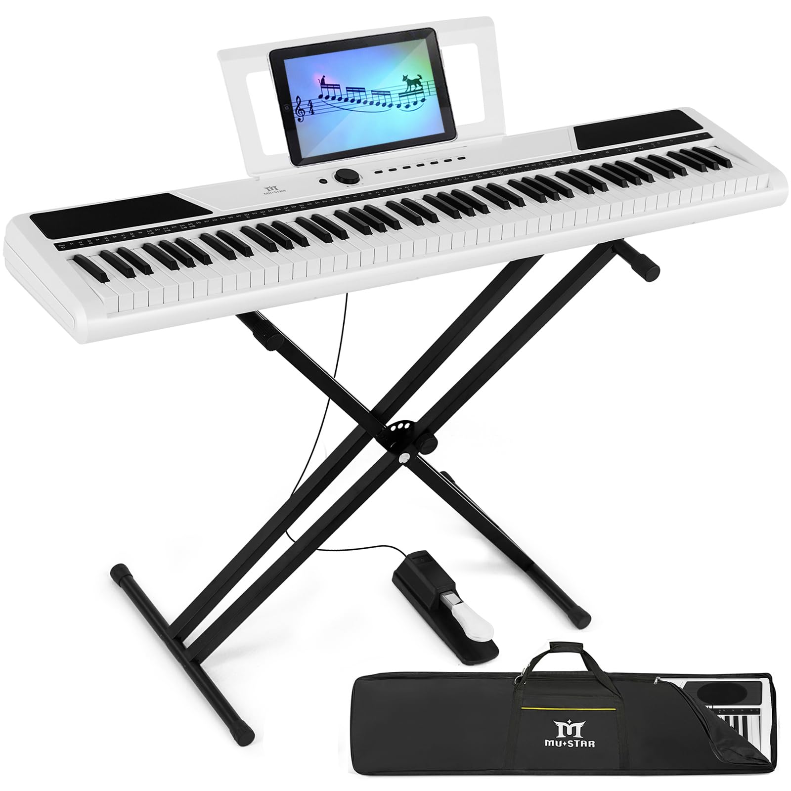 MUSTAR Digital Piano 88 Key Weighted with Stand, 88 Key Semi Weighted ...