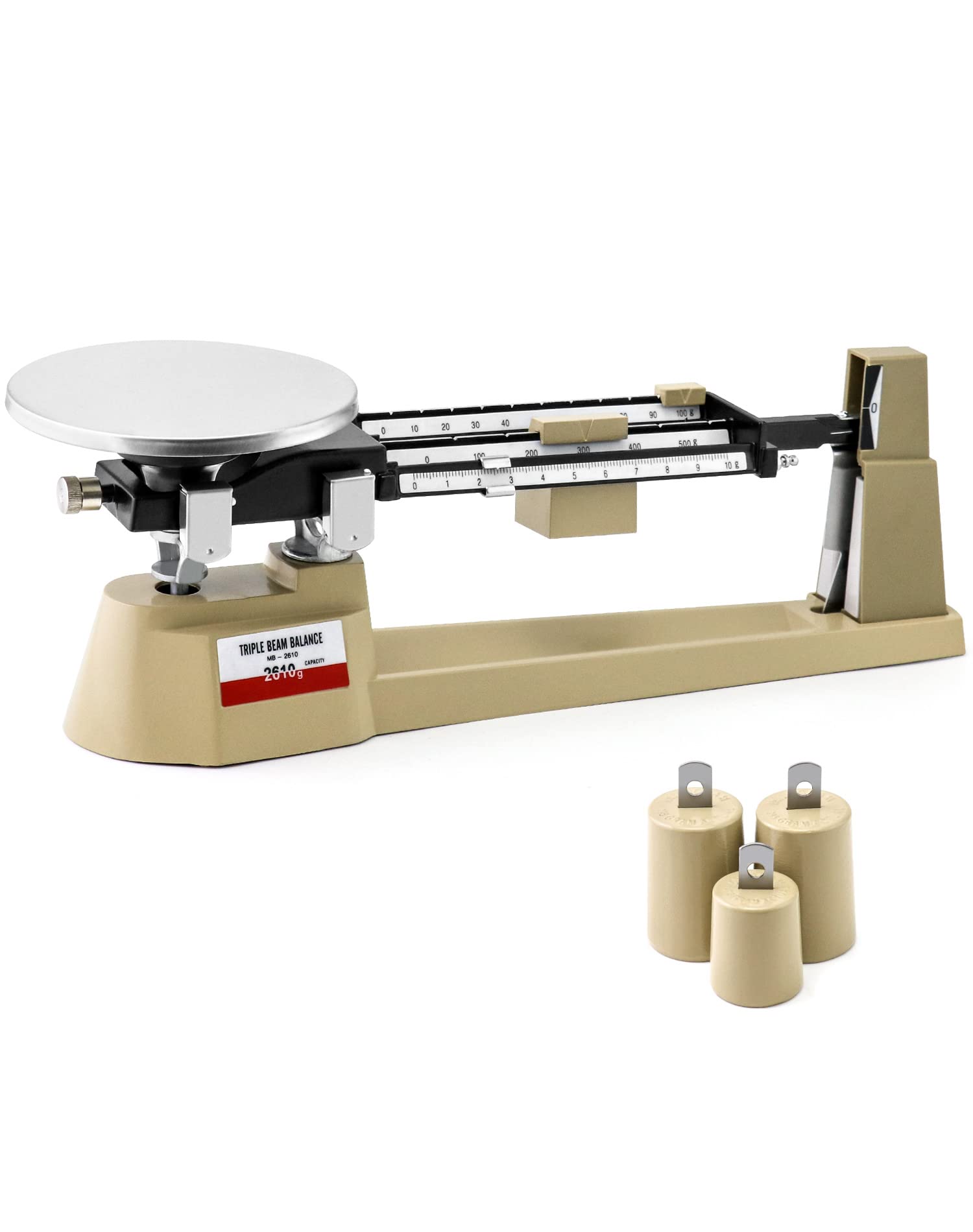 QWORK Triple Beam Mechanical Balance, 2610g/0.1g Lab Analytical Weight ...