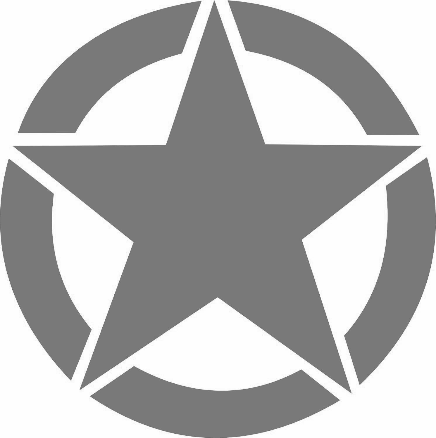 Amazon.com: WWII Army Star w/Broken Circle - Size: 5", Color: Silver ...
