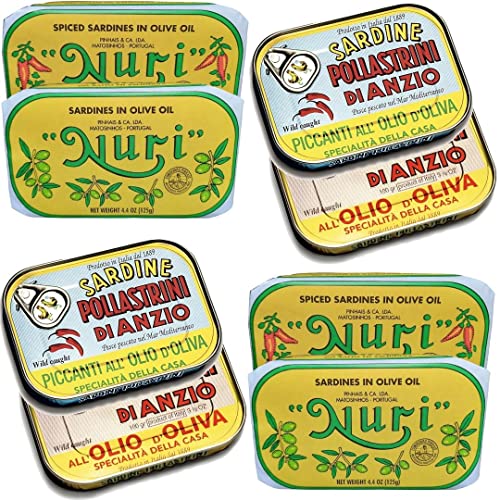 Seafood Aficionado Sardines Deluxe Quartet | 8 Pack | NURI Portuguese ...