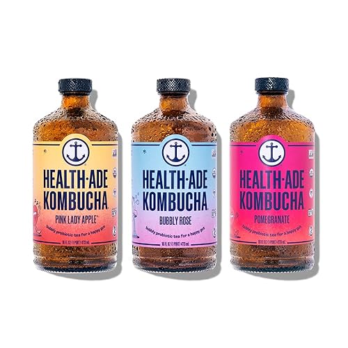 Health-Ade Kombucha Tea Organic Drink, Fermented Tea with Living ...