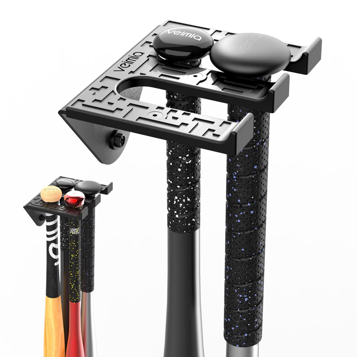 veimia Baseball Bat Holder Wall Mount, Baseball Bat Storage Rack, Holds ...