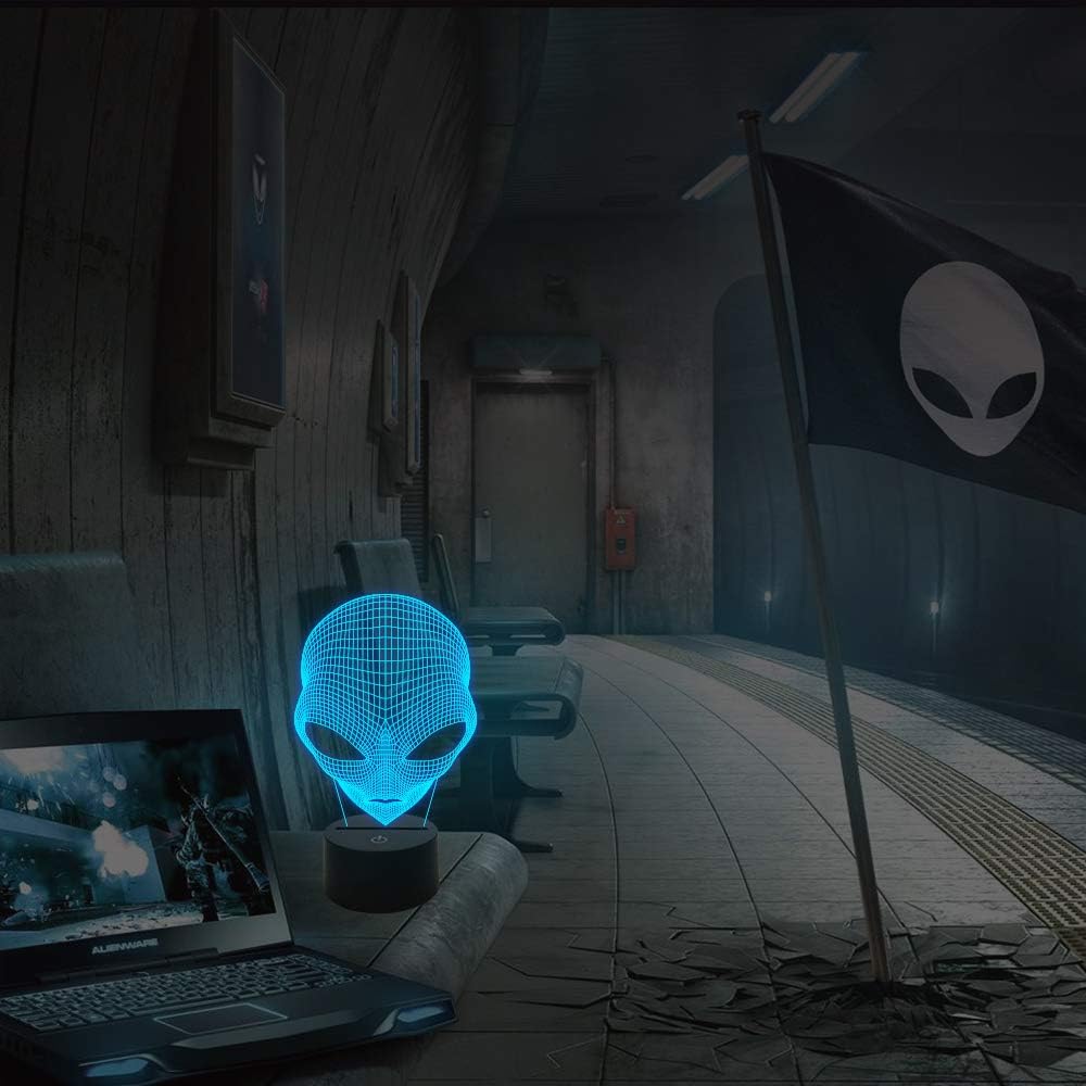 3D Alien Night Light Martian ET Projection LED Illustion Lamp for Kids ...