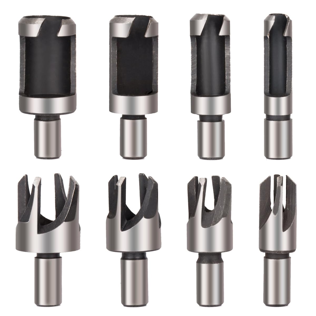 8Pcs Wood Plug Cutter Drill Bit Set, High Carbon Steel Titanium Coated ...