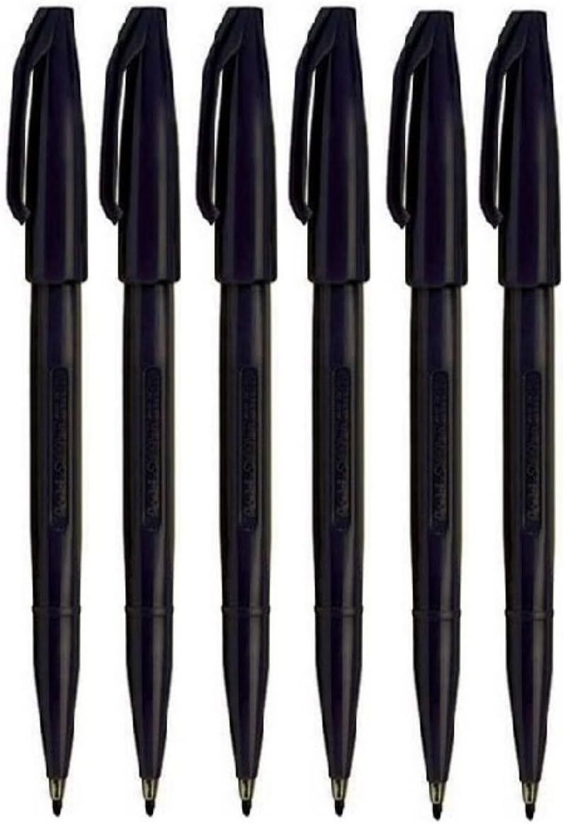 Pentel Black Original Sign Pen S520 Fibre Tip Marker Pens Colour ...