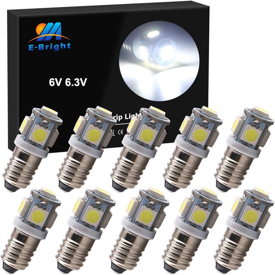 Amazon.com: EverBright 10Pack White E10 Led Bulb Flashlight Bulbs 1447 ...