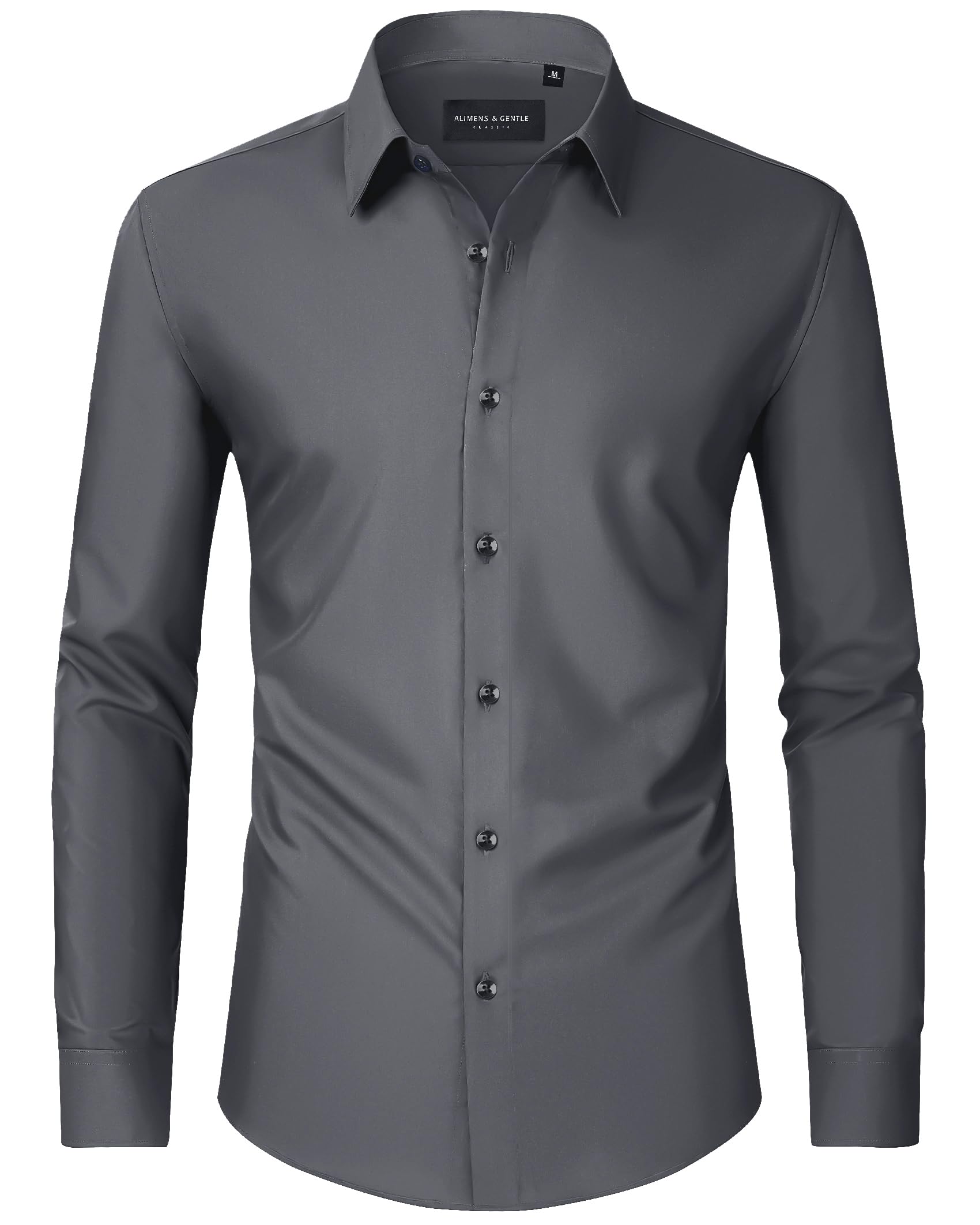 Alimens & Gentle Mens Dress Shirts Long Sleeve Wrinkle-Free Formal ...