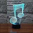 Amazon.com: FXUSLGT 3D Musical Music Note Night Light Touch Switch 7 ...