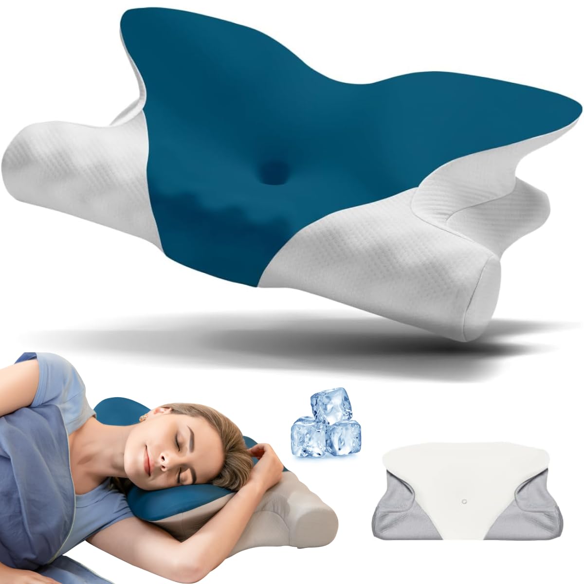 RENPHO 2025 Dreamers Relief Pillow, Ergonomic Cervical Neck Pillow for ...