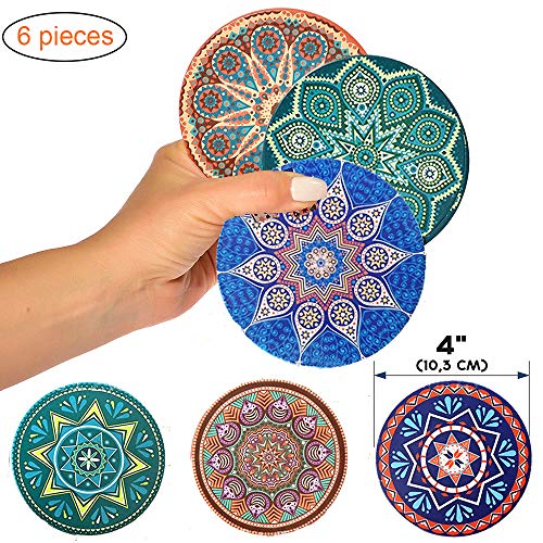 Absorbent Drink Coasters - Ceramic Absorbing Stone Coasters with Cork ...