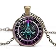 NXTU Bill Cipher Wheel Pendant Necklace,Glass Mens Handmade Jewelry ...
