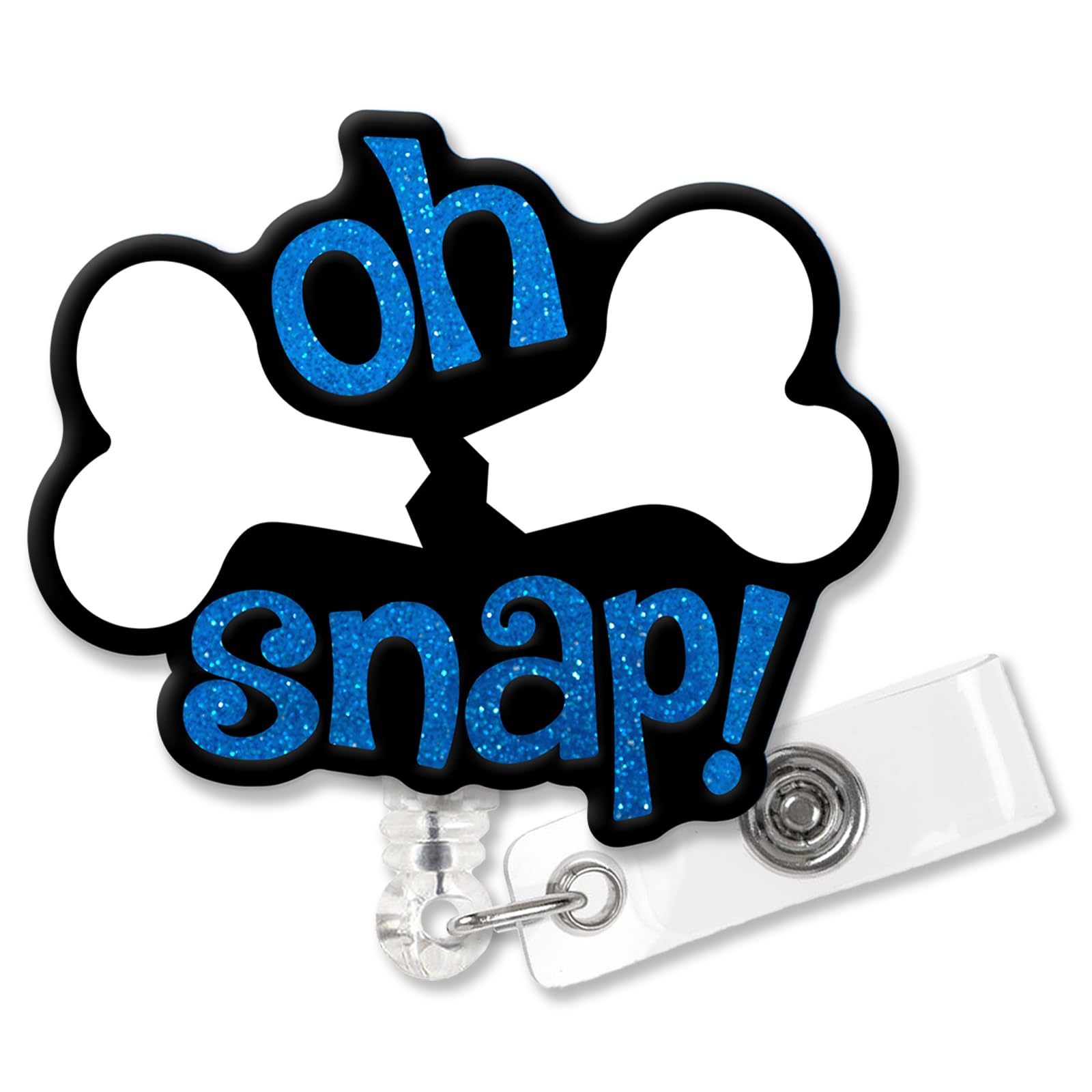 Mua XQLZY Oh Snap Blue Glitter Badge Retractable with Alligator Clip ...