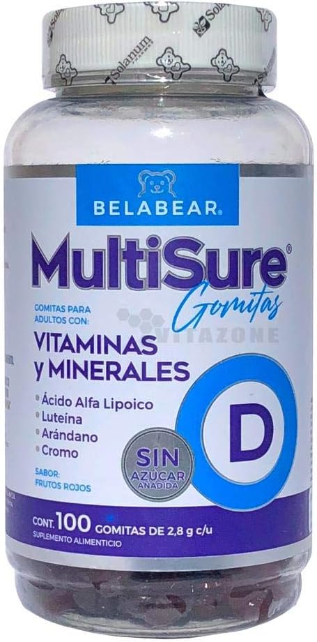 Multivitaminico Multisure Sin Azúcar 100 gomitas Belabear.: Amazon.com ...