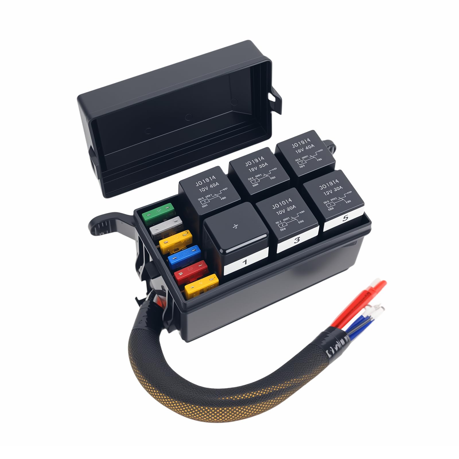 12V Automotive Fuse and Relay Box With Pre-Wires, 5 Way 5 Pin 6 Slot ...