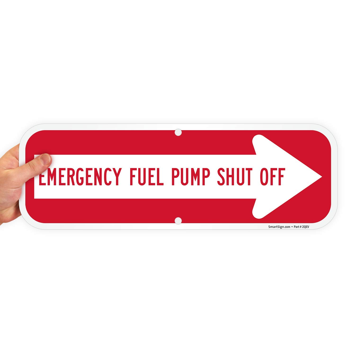 SmartSign "Emergency Fuel Pump Shut Off" Sign with Right Arrow | 6" x ...