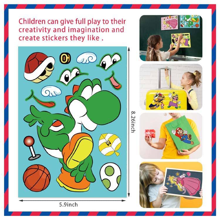 24PCS Make A Face Stickers,Stickers Book Crafts For Kids,DIY Party ...