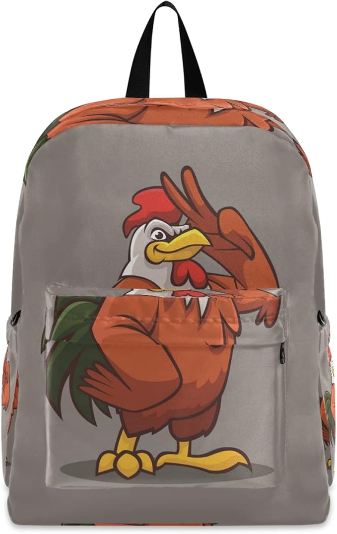 Cute Cock Chicken Animal Backpack Bookbag for Boys Girls Travel Daypack ...