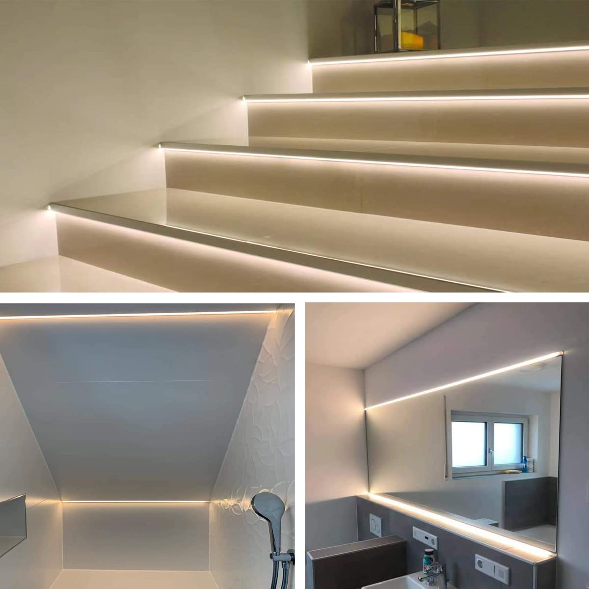Mua Besseto Plaster-in LED Channel 6 Pack 6.6FT/2 Meter Trim Edge Tile ...